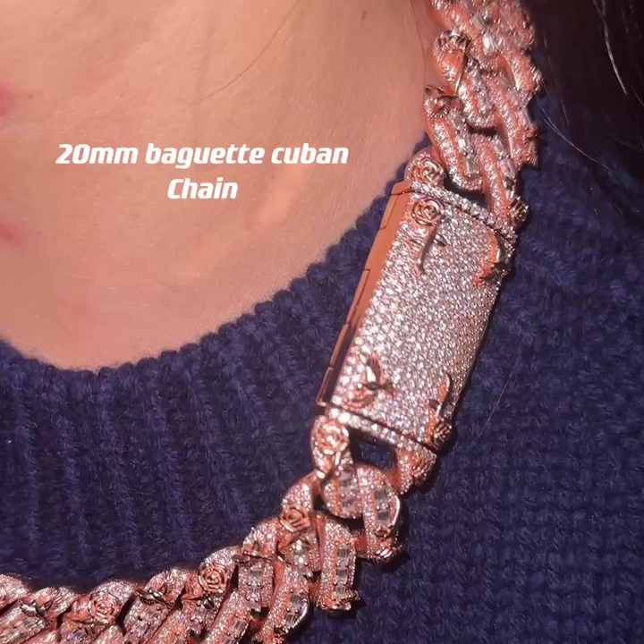 Shop Our New Design Rapper Jewelry - 20mm Rose Gold Cuban Chain