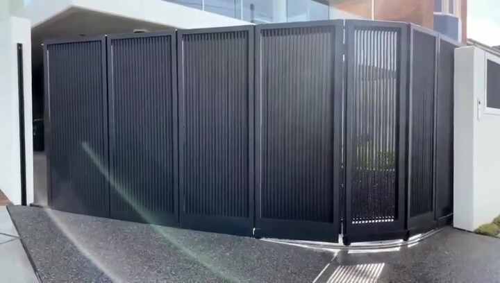 JHR Sliding Gate Design Curved Sliding Gate Automatic Sliding Luxury ...