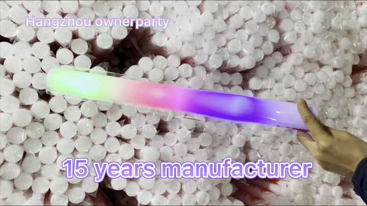 Custom Wholesale LED Foam Glow Sticks - Multi-Color Flashing Light Up ...