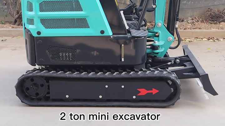 Digger Micro Excavator Mini 1.5ton 1500kg Crawler Hydraulic Ripper Rake ...