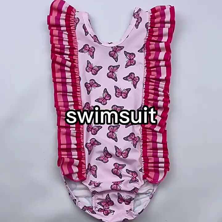 Qingli ODM Custom Factory Summer Kids Swimwear 2-Piece Set Western Girl ...