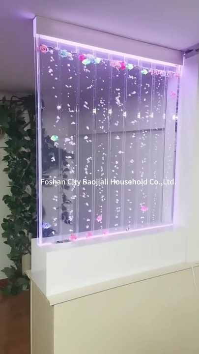 Indoor LED Water Bubble Wall - Colorful Acrylic Waterfall Feature for ...
