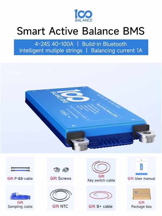 100Balance SMART Active Balance BMS 4s 5S 6S 7S 8S 10S 12S 13S 14S 16S 17S 20S 24S Lifepo4 Li ...