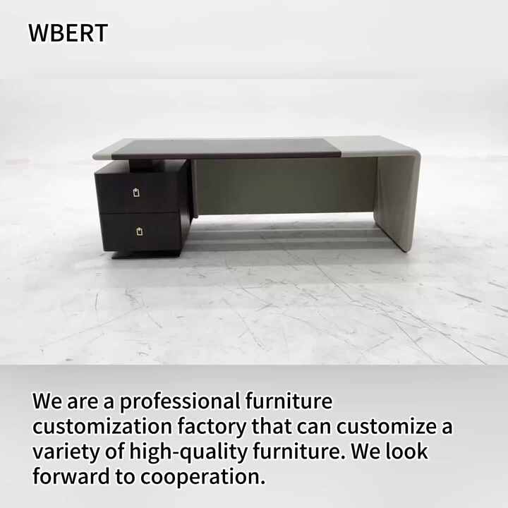 WBERT Modern Wooden Staff Table Simple Work Position Short Cabinet ...