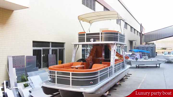 Luxury 27FT Aluminum Fiberglass Catamaran Tritoon Boats