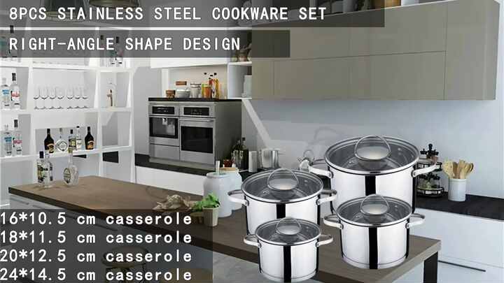 New Stainless Steel Die Cast Cookware Set Induction Bottom Pans Pots ...