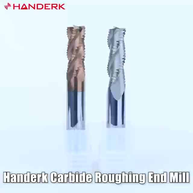HANDERK Hrc55 Solid Carbide Rough Milling Cutter 4Flute Aluminum Uncoated Bright Rough End Mill ...
