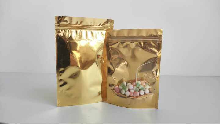 Wholesale Professional Stand up Pouch - Clear Gold Food Packaging