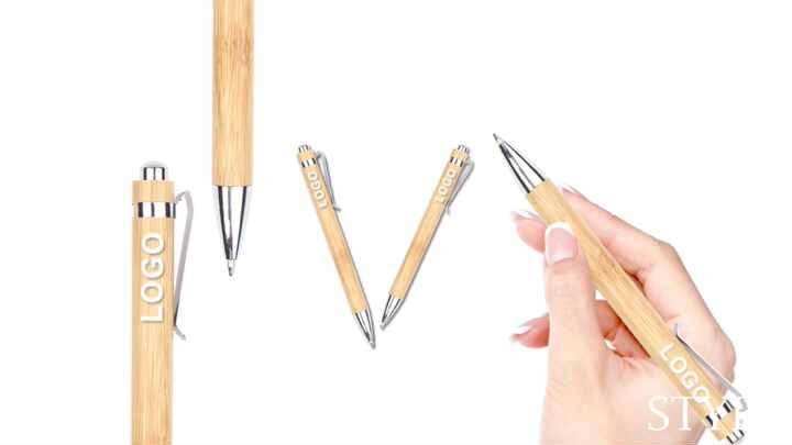 Recycled Wooden Bamboo Pens - Customizable Promotional Gifts