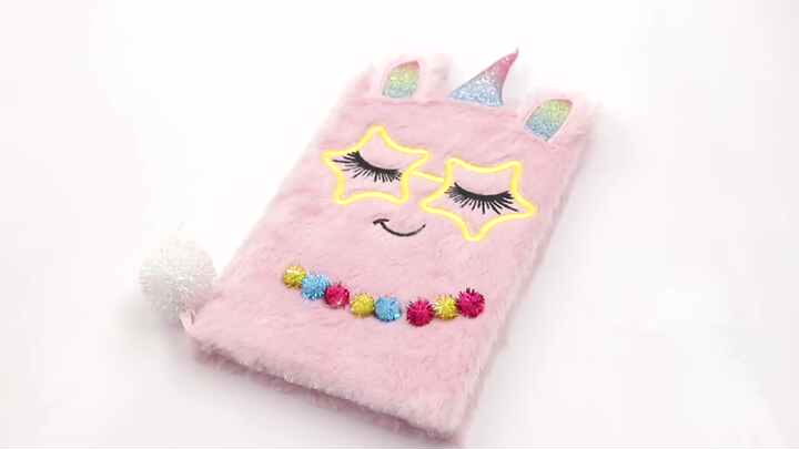 Promotional Kawaii Kids Gift Cute Fluffy Animal Cover Furry Diary pink ...