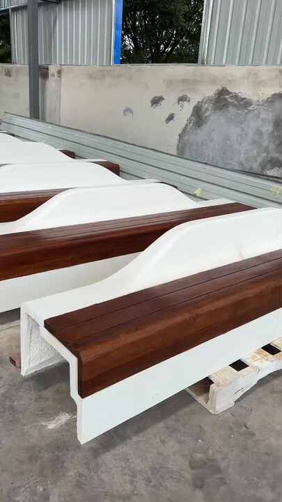 Durable Outdoor Composite Wooden UHPC/GRC Concrete Bench
