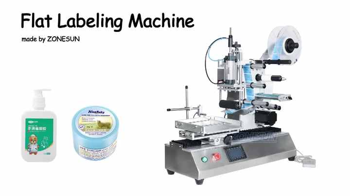 Zonesun Zs-tb180 Semi Auto Perfume Flat Table Top Desktop Sticker Adhesive Square Bottle ...