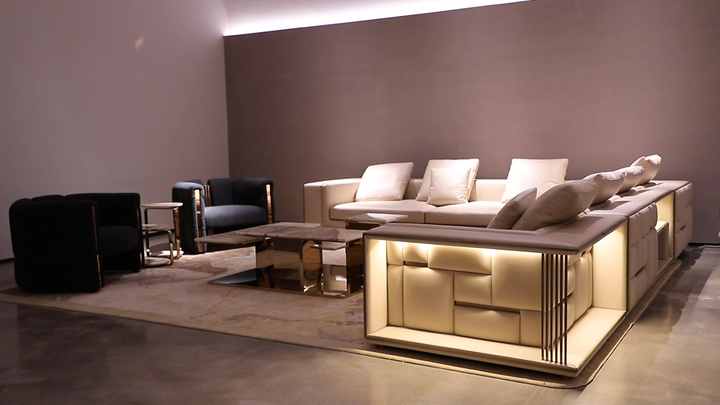 Italian Minimalist L-shaped Corner Sofa Babylon Custom Leather Recliner Sofa Set| Alibaba.com
