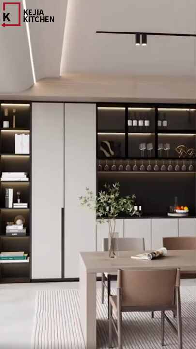 Custom Made Wooden Wall Mounted Home Bar Glass Door Cabinets