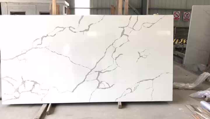 Customized Calacatta White Quartz Stone Countertop