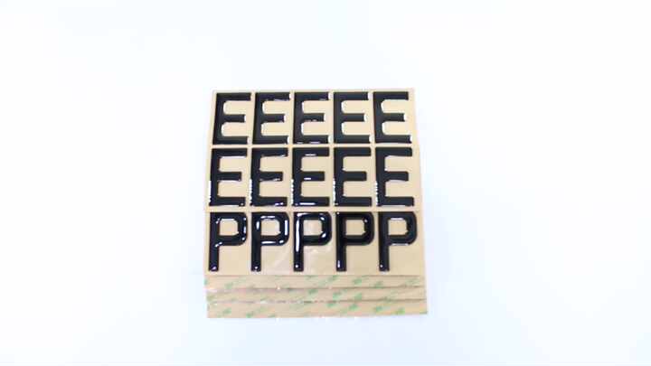 Custom 3D Epoxy Gel Letter Number Plate with 3M 468 Tape