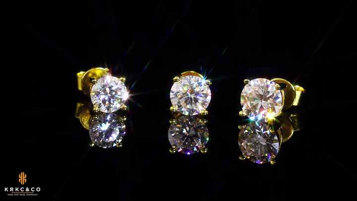 KRKC Wholesale VVS1 0.5ct 0.6ct 0.8ct 1.0ct 925 Sterling Silver Diamond Men Earring Moissanite ...