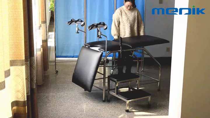Manual Medical Equipment - Gynecology Exam Table with Stirrups