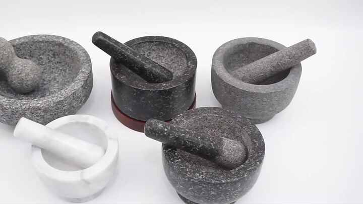 20cm Granite Grinder Bowl Molcajete Stone Bowl with Grinder Mortar and ...