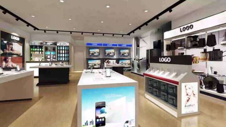 Mobile Phone Shop Interior Display Counter Case Customized