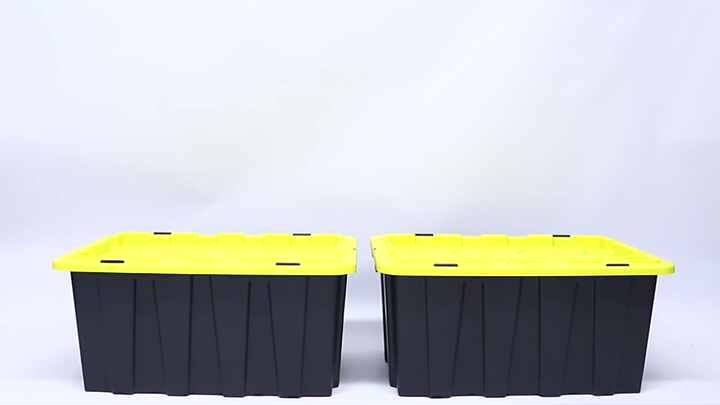 200L Stackable Tool Storage Plastic Heavy Duty Tub with Lid