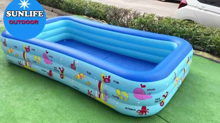 Family Kids Inflatable Swimming Pool, 1.3~3m Long Inflatable Pool For ...