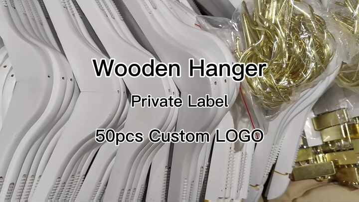 Luxury Cloth Hangers with Free Custom Logo - Shiny Gold Rack