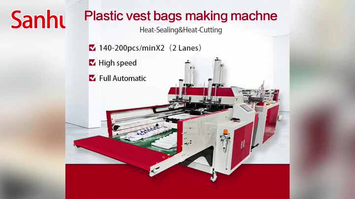 Fully Automatic Black Plastic Carry Vest Bag Making Machine