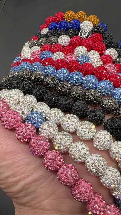 Rhinestone Baseball Inspired Beaded Necklace Discoball Necklace Jewelry ...