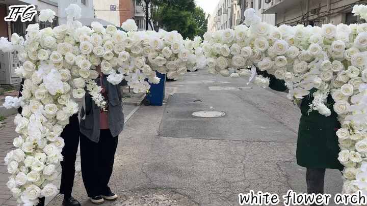 IFG Wholesale Large Flower Arches 2 Piece White Silk Flowers Artificial ...