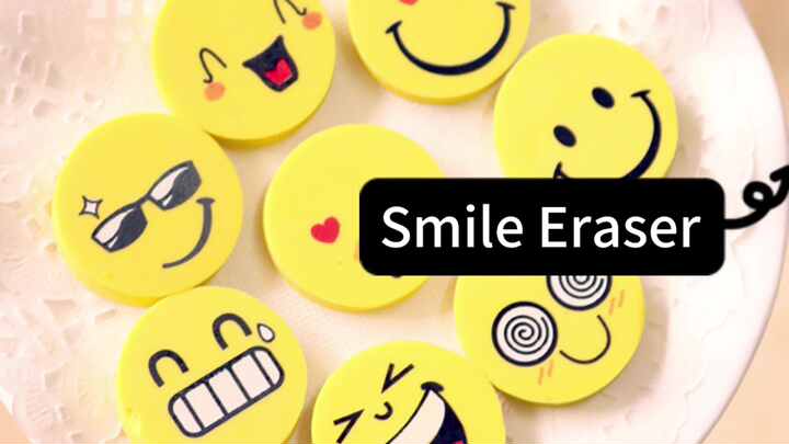 Custom Printed Logo Funny Mixed Yellow Smiley Face Eraser