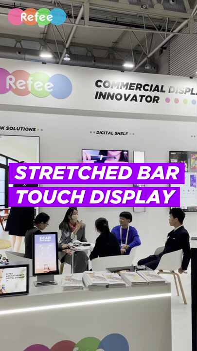 Refee Floor Standing 15.6 inch Touch Kiosk stretched bar LCD display ...