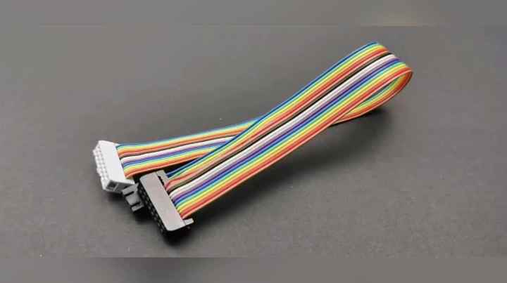 UL2651 300V 1.27mm pitch 2X10 20pin 28AWG 7cord rainbow flat ribbon cable for 2.54mm IDC ...