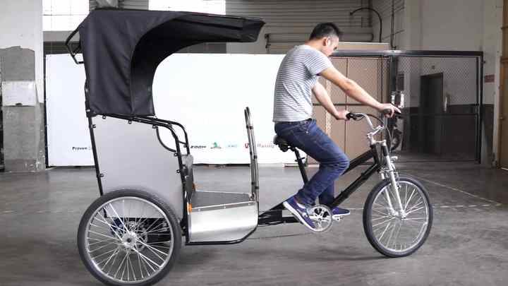 Electric Bicycle Rickshaw 3 Wheels Pedicab with Rain Cover for ...