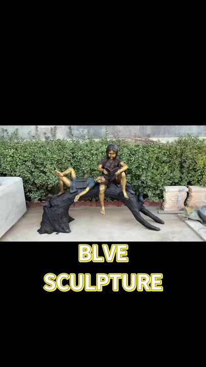 Blve Life Size Garden Copper Children Playing Statue Bronze Children ...