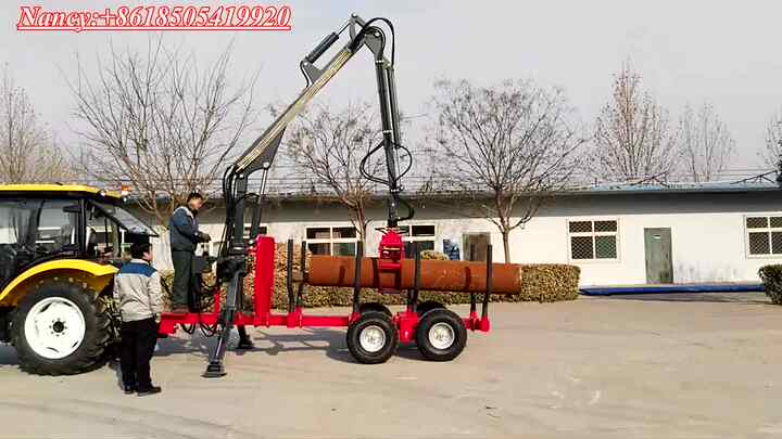 Forestry Machinery Timber Trailer with Crane - Gasoline Powered Log ...