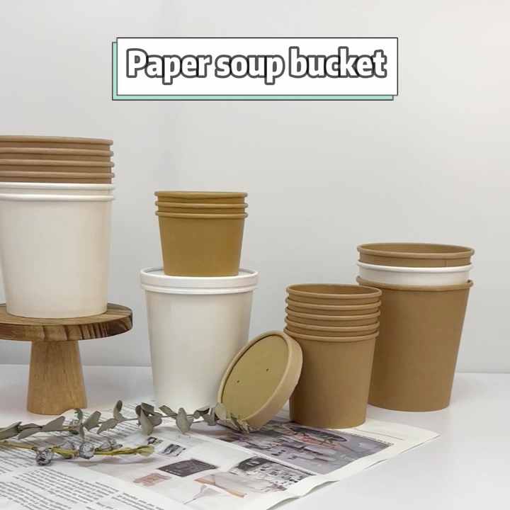 Custom Size Cheap Disposable Container Eco Friendly Bucket Take Out 8oz