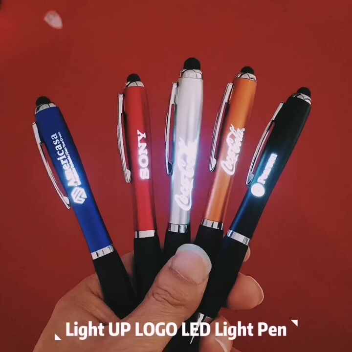 Custom LED Light Up Touch Screen Pen with Laser Logo | Promotional ...