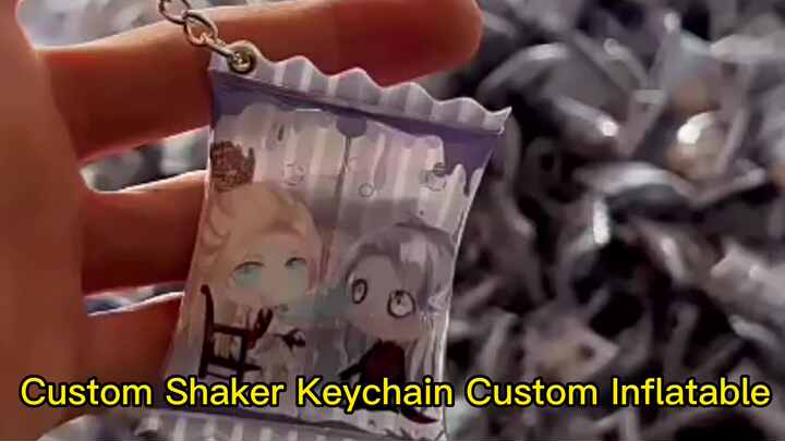 Custom PVC Candy Bag Inflatable Keychain with Built-in Sequin-filled ...