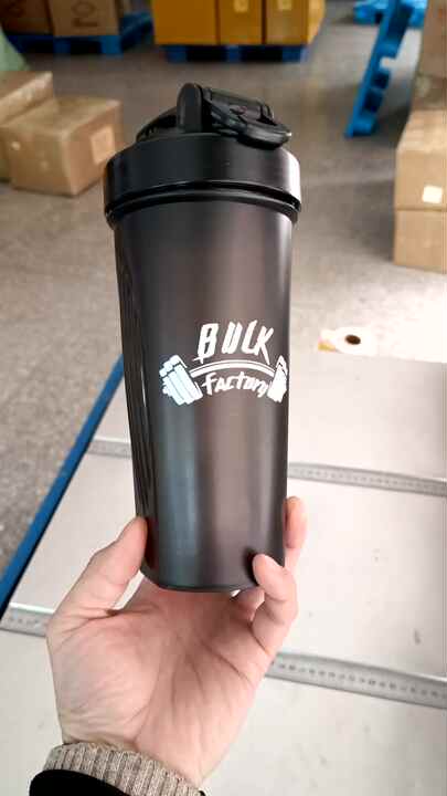 Custom Logo 400ml & 600ml Black Plastic Shaker Bottles