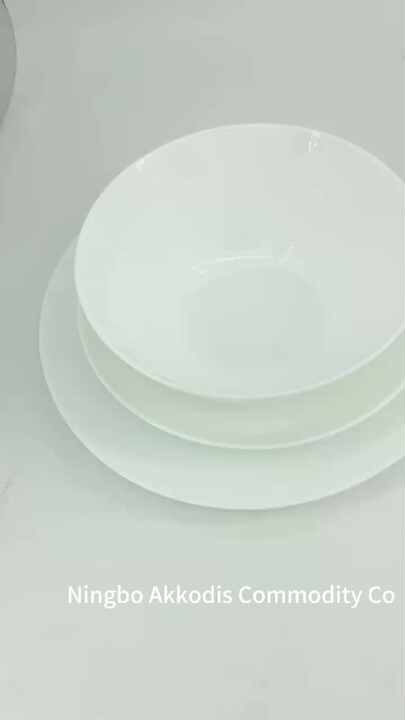 Decal White Opal Glass Dinnerware Set - 72-PCS Opal Dishes