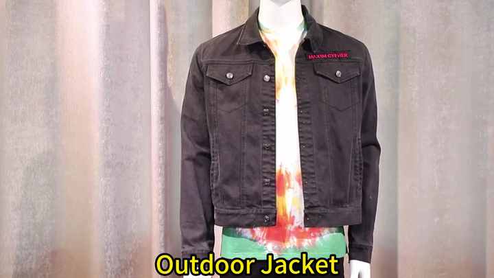 Stylish Men's Denim Jacket with Distressed Back Printing