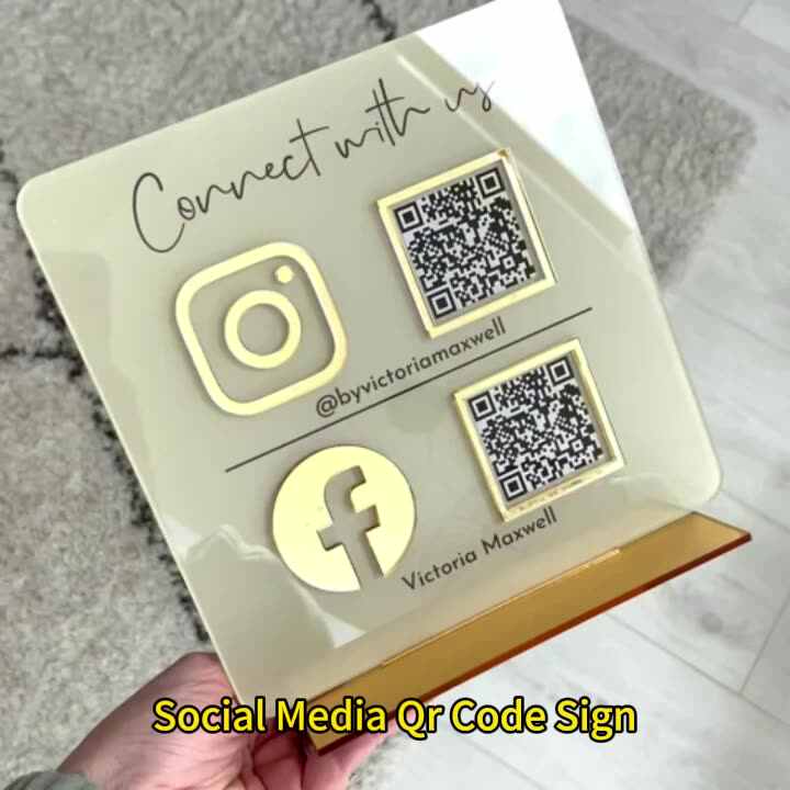 Custom Clear Acrylic Board Store Signage Social Media Icons