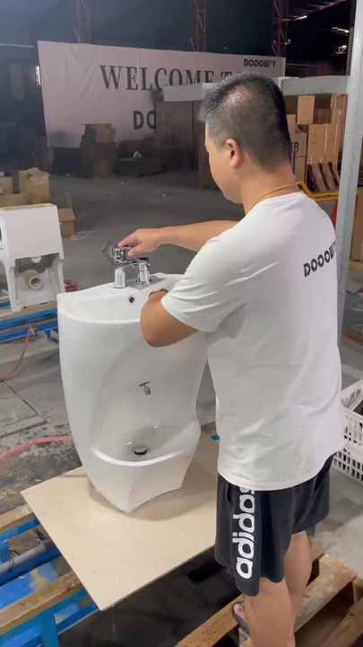 Ceramic Double Level Pedestal Sink for Bathrooms - Muslim Wudu Wash ...