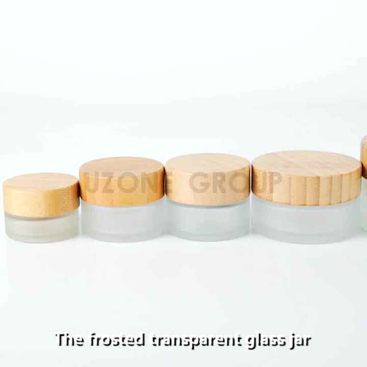 5g to 100g Matte Clear Glass Jars with Bamboo Lid for Cosmetics