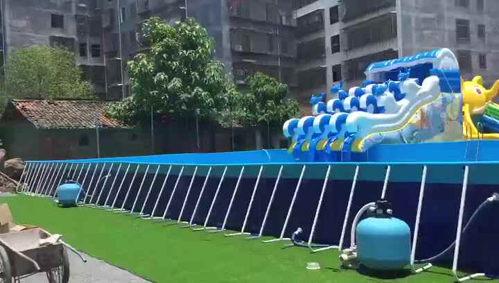 Large Above Ground PVC Rectangular Metal Steel Frame Pools