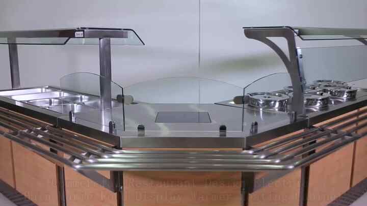 Electric Buffet Steam Table with Sneeze Guard, Stainless Steel, 1500W ...