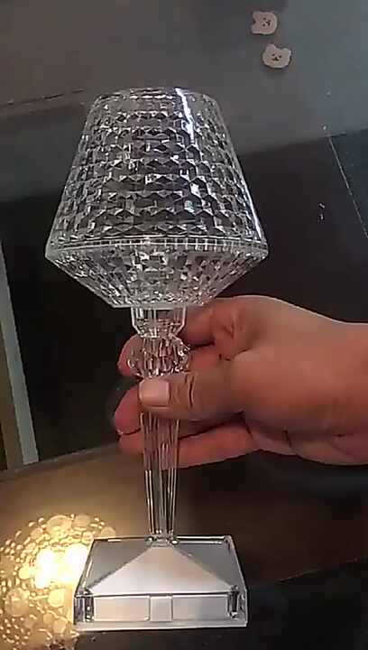 Led Crystal Desk Light Table Lamp Usb Stepless Dimmable Remote Control ...