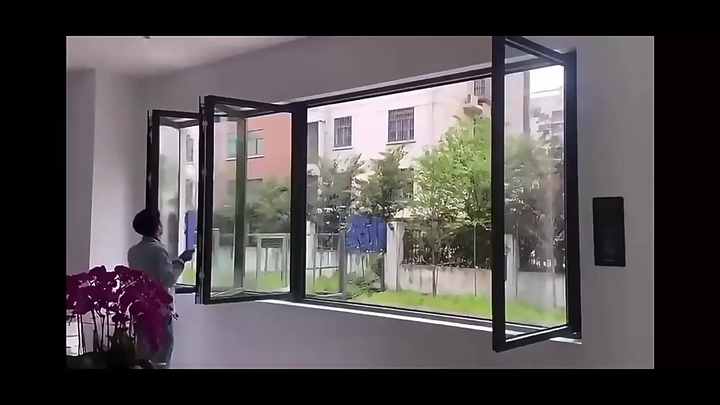 Lukliving Aluminium Bi Fold Window Fold up Glass windows Double Glazed ...