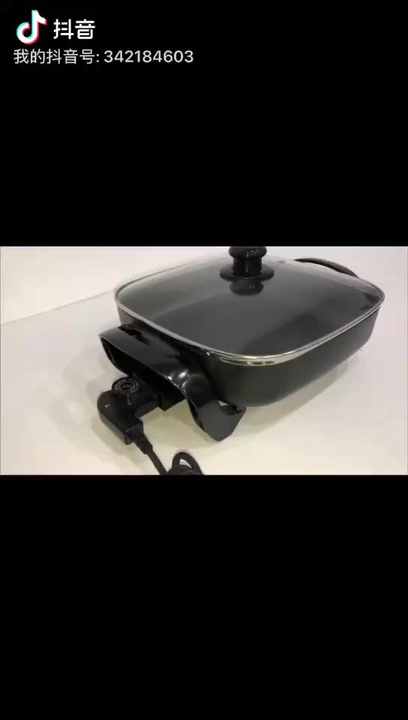 16 Inch Deep 40cm Large Electric Frying Pan OEM Tempered Glass Die ...